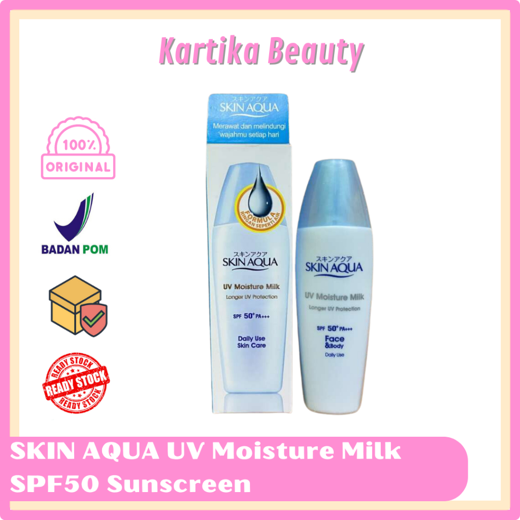 Jual SKIN AQUA UV MOISTURE MILK SUNSCREEN SPF 50 PA+++ 40 GRAM TUTUP ...