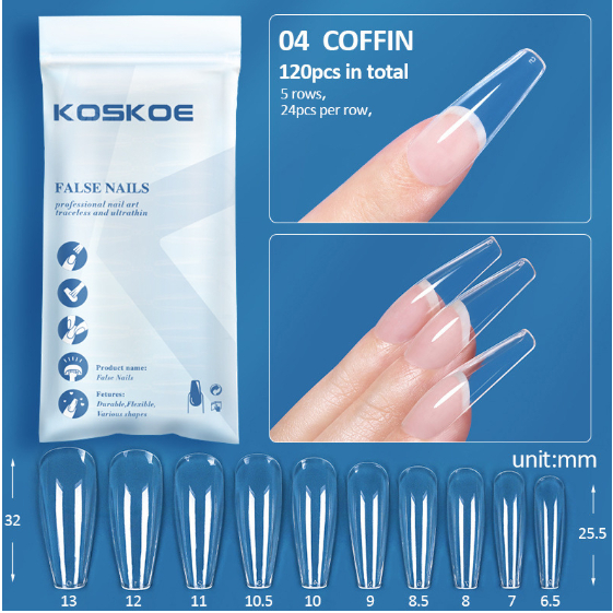 Jual 120 pcs Fake Nails Kuku Palsu Berbagai Bentuk Oval Square S-Water ...