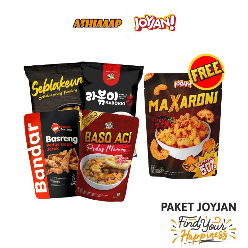 Jual Ashiaaap Paket Joyjan Snack Hits Gratis Maxaroni | Shopee Indonesia
