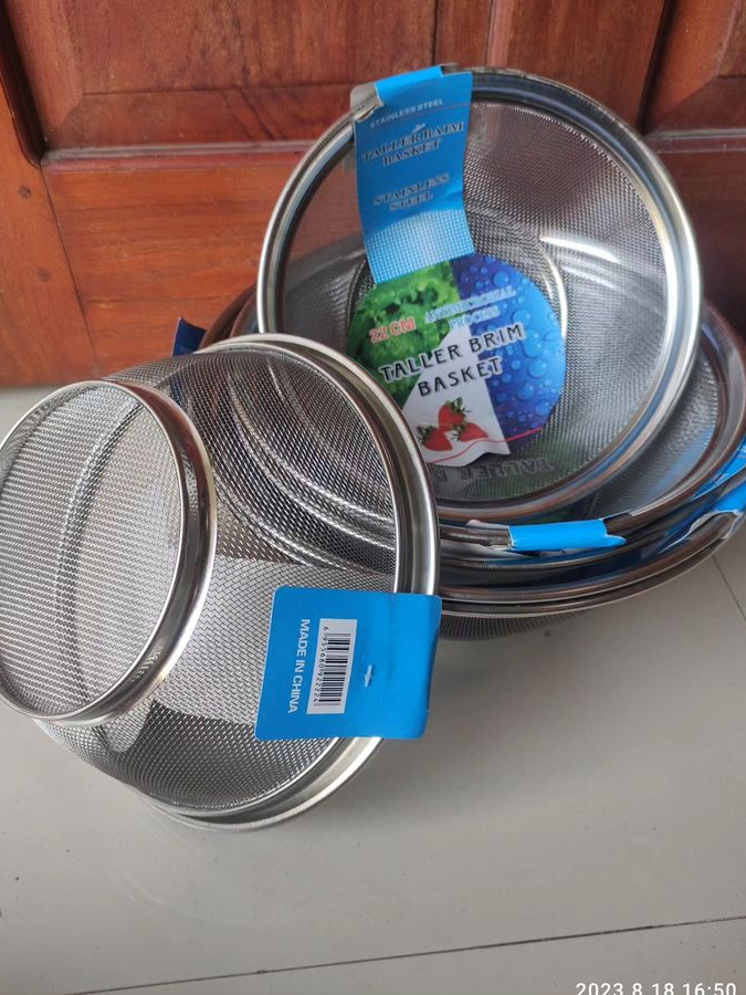 Jual Saringan basket stainless untuk cuci buah dan sayur taller brim ...