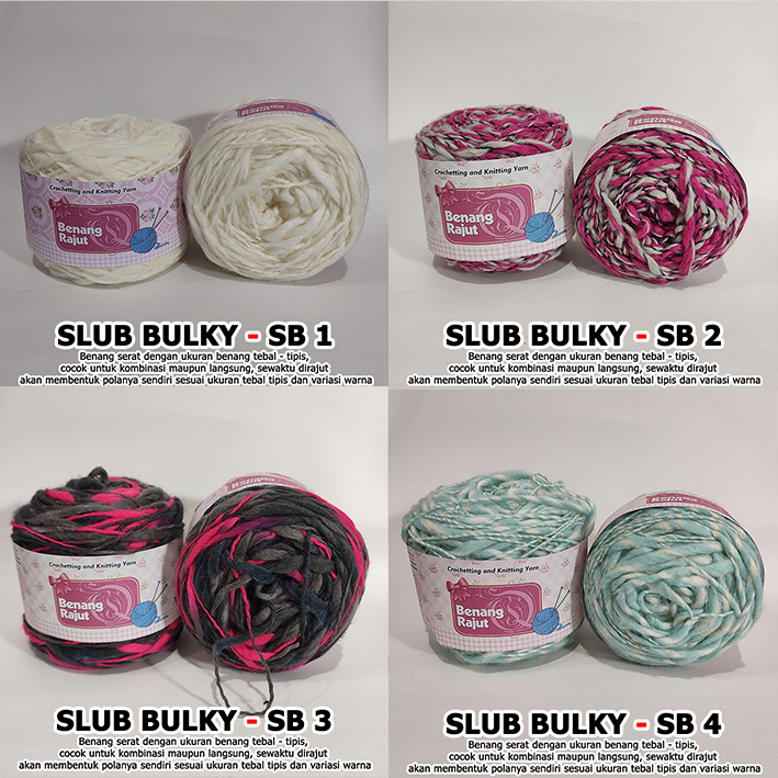 Jual KATALOG BENANG RAJUT SLUB BULKY SERAT Kapas - Halus - ply TEBAL ...