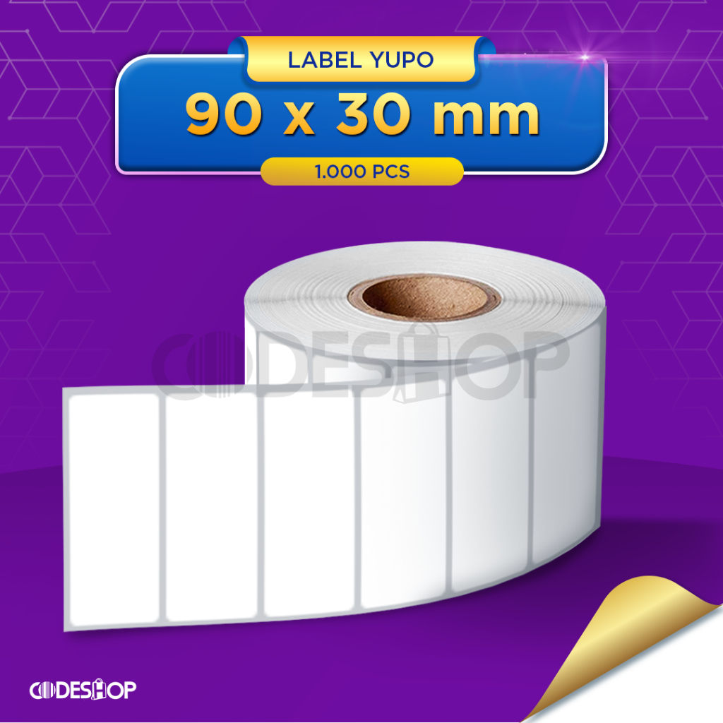 Jual Stiker Label Yupo 90x30 mm 1 Line isi 1000 Pcs Core 1"Gap ...