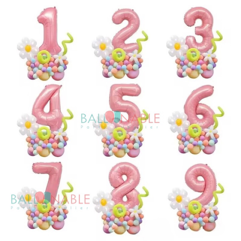 Jual Paket Dekorasi Balon Angka Pink Pastel Daisy (PD107) | Shopee ...