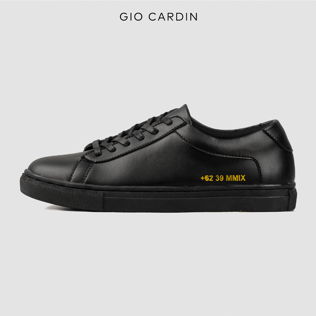 Jual GIO CARDIN - Sepatu Sneakers Pria LAH-01 Triple Black | Shopee Indonesia