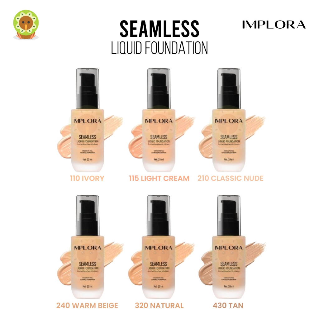 Jual IMPLORA SEAMLESS LIQUID FOUNDATION 33ML | Shopee Indonesia