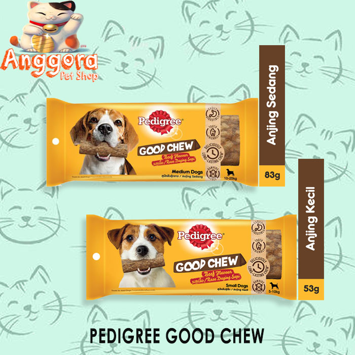 Jual Snack untuk anjing Pedigree GOOD CHEW Small 53gr - Medium 83gr ...