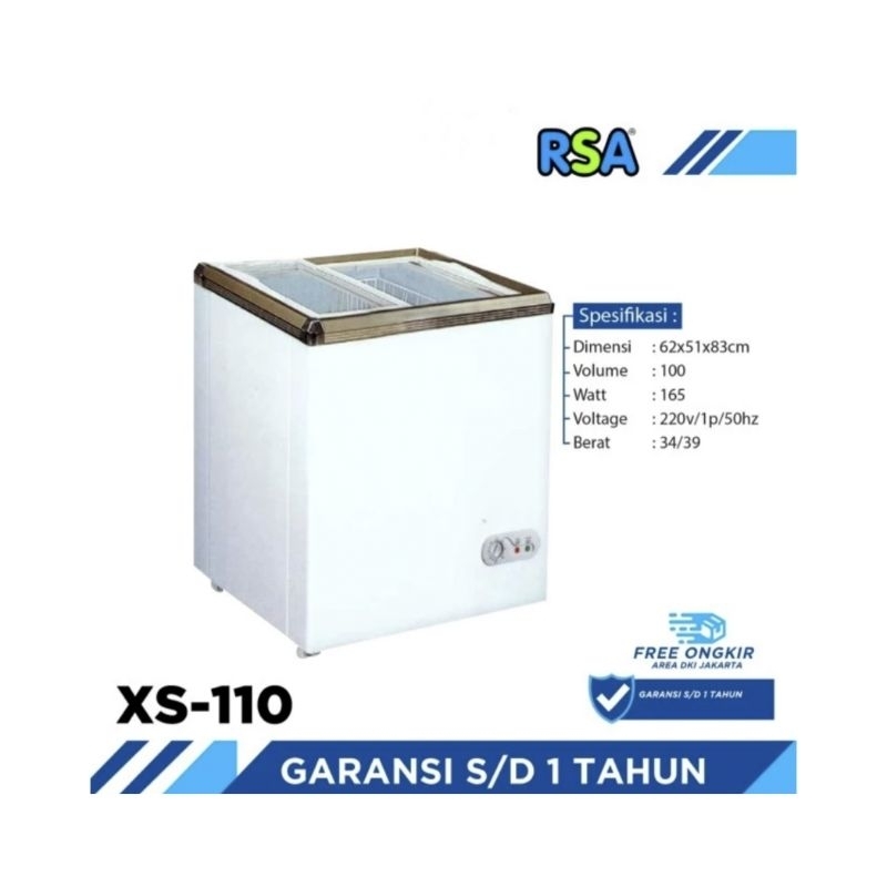 Jual RSA Chest Freezer XS-110 Sliding Door 100L | Shopee Indonesia