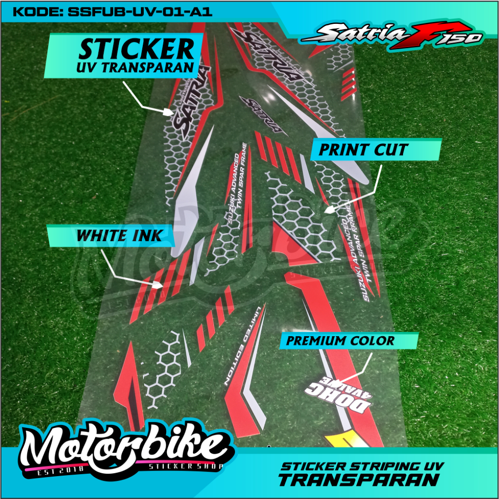 Jual STIKER SATRIA FU BARONG MOTIF SIMPLE STRIPING UV BENING TRANSPARAN ...