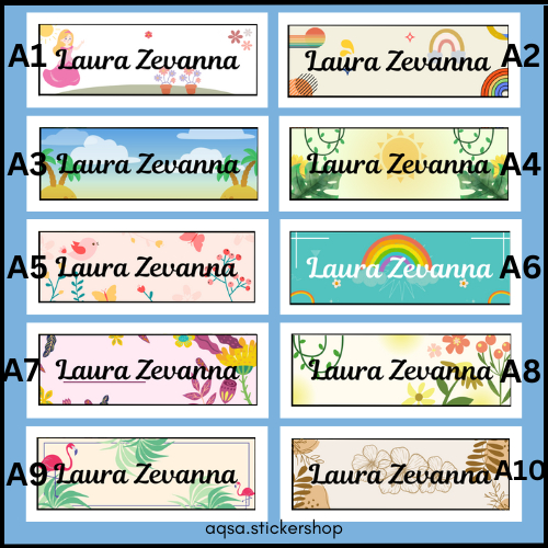 Jual Stiker Nama/ Sticker Label Nama Custom Waterproof/Anti Air ...