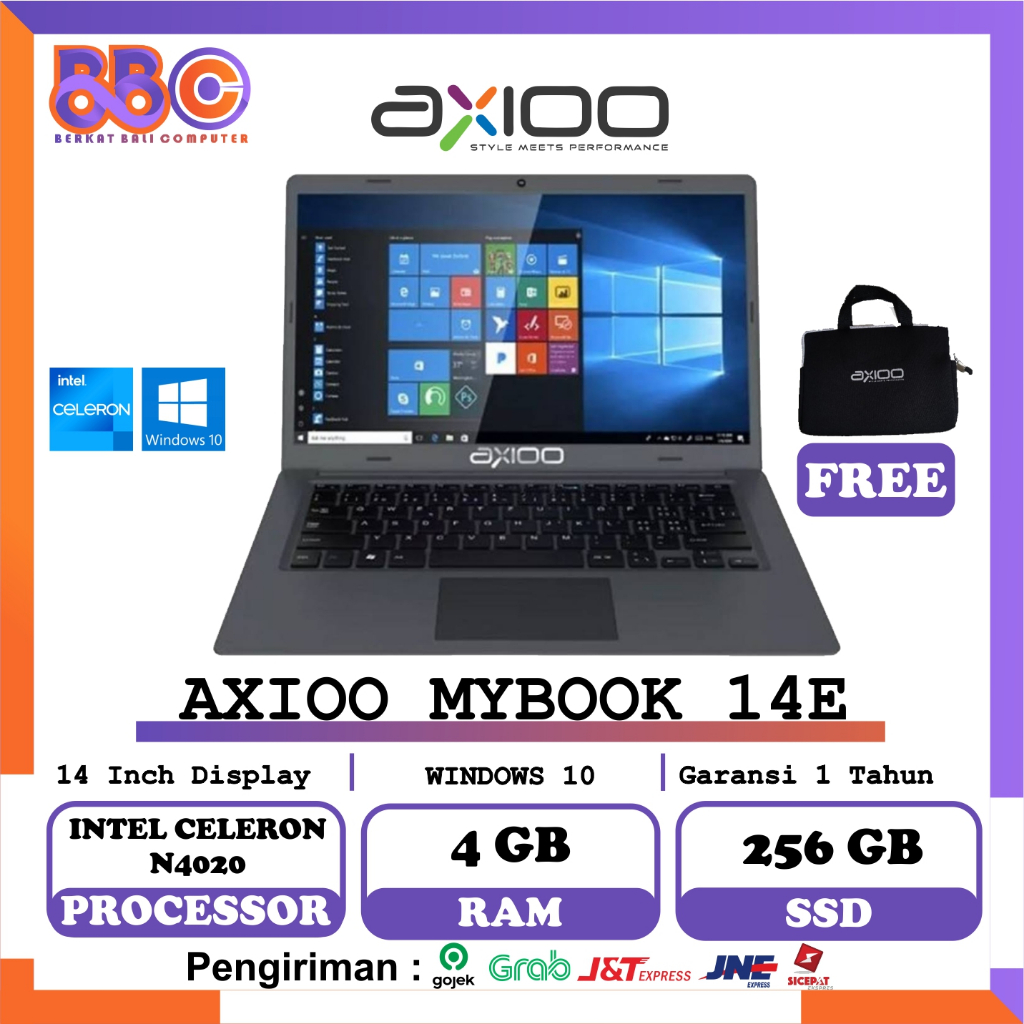 Jual AXIOO MyBook 14E Intel Celeron N4020 4GB 256GB DOS Grey Sleeve ...