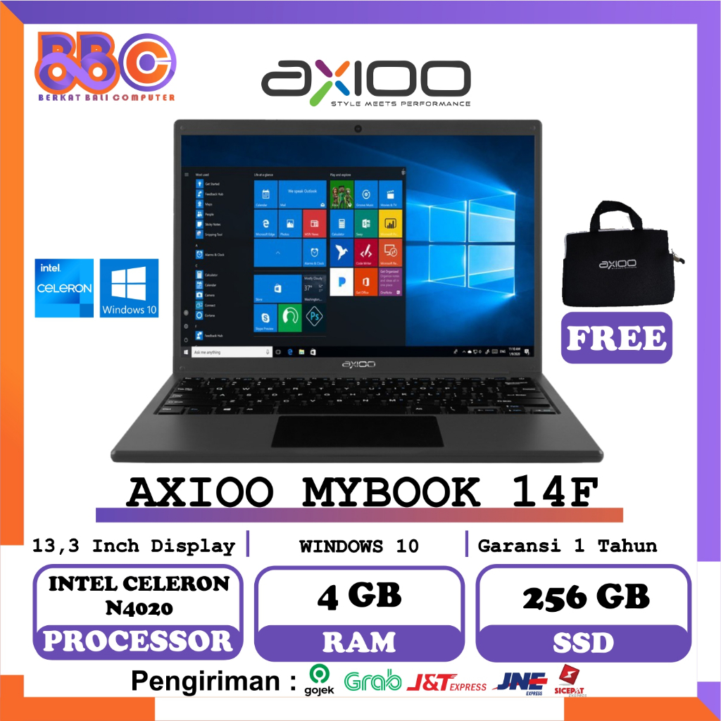 Jual AXIOO MyBook 14F Celeron N4020 4GB 256GB SSD 13.3" DOS - Grey ...
