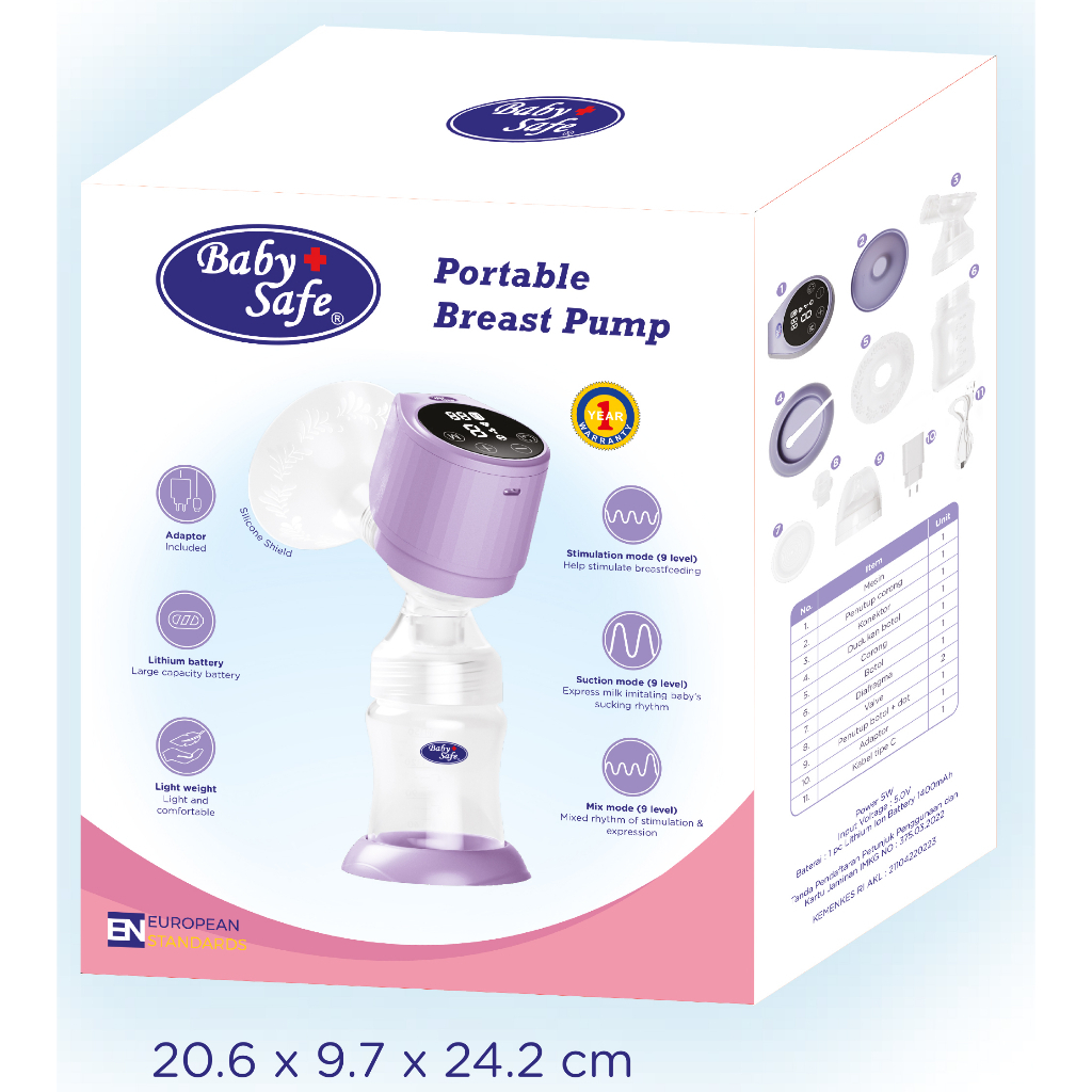 Jual Baby Safe Portable Breast Pump BPE04 / Pompa ASI Portable Baby ...