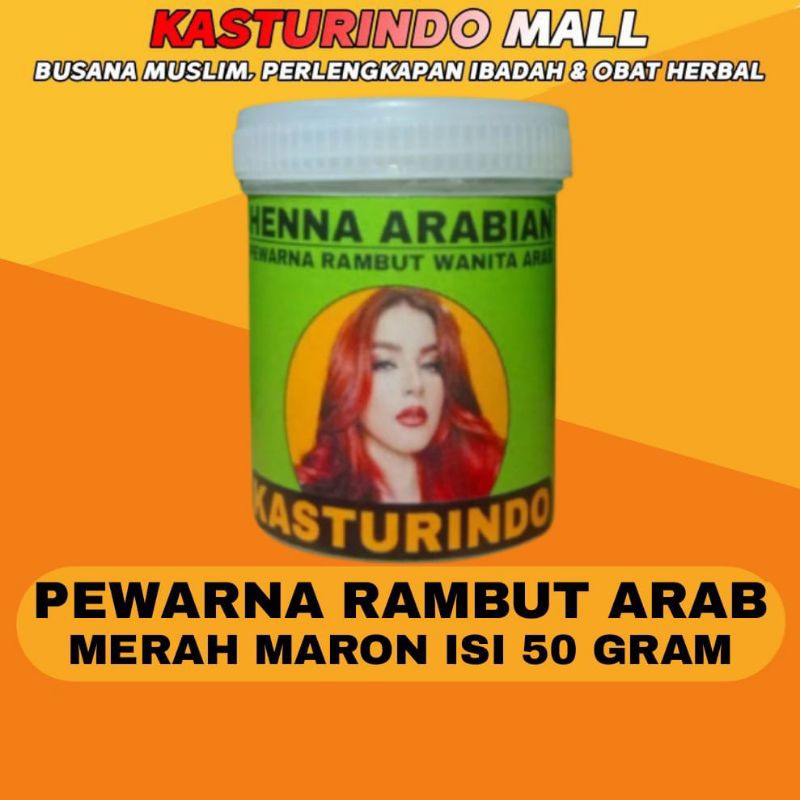 Jual Henna Pewarna Rambut Arab Red Ruhi's Hena Hair Semir Janggut ...