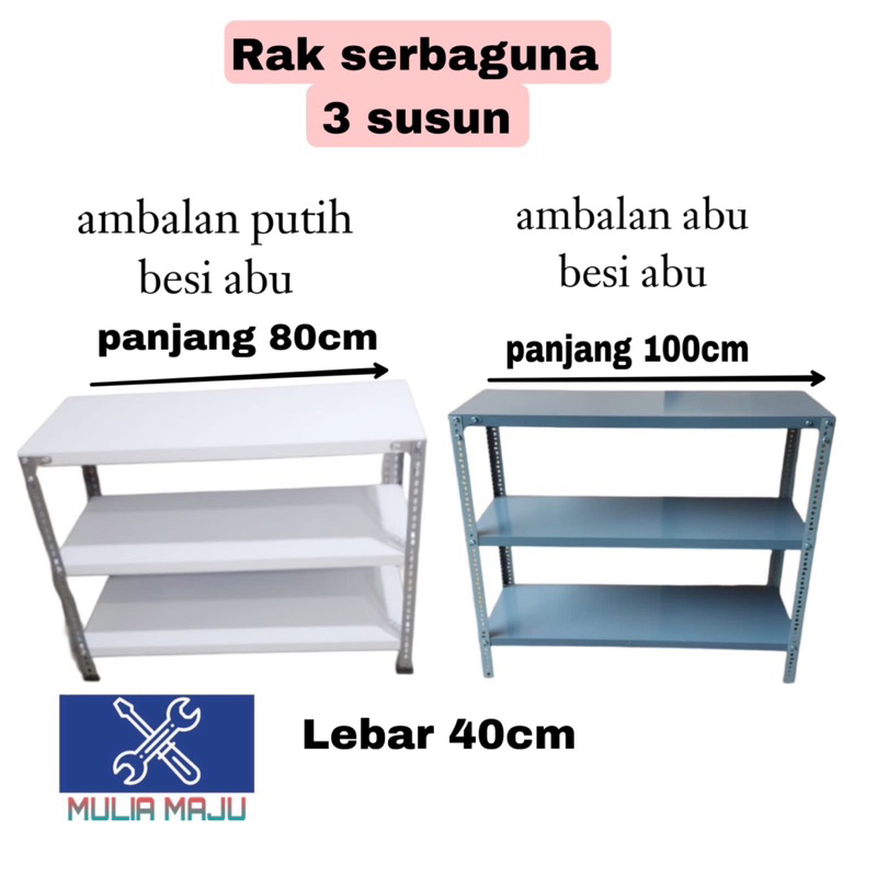 Jual rak besi 3 susun multifungsi /rak besi 3susun serbaguna | Shopee ...