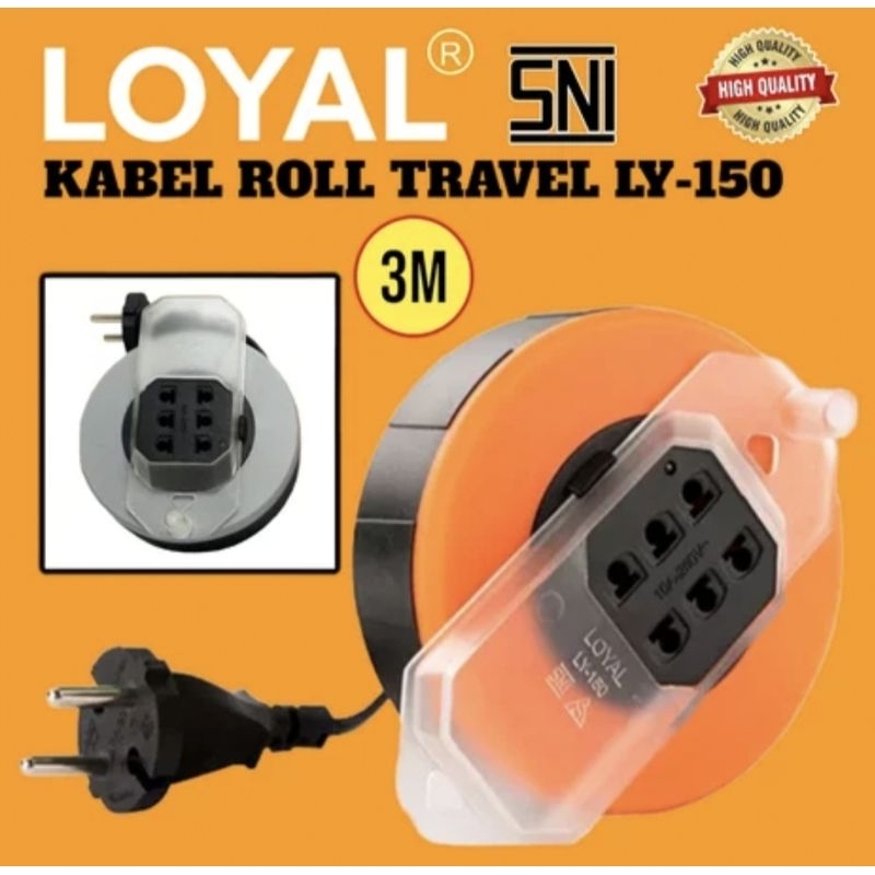 Jual KABEL ROLL MINI LOYAL LY-150 SNI KABEL ROLL TRAVEL 3 LUBANG 3M ...