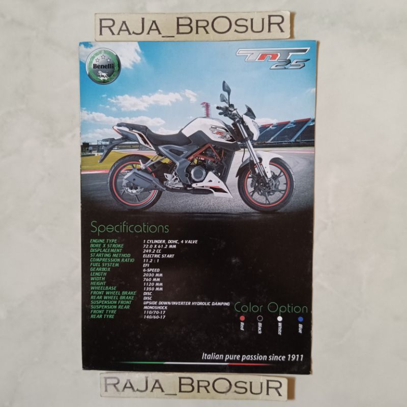 Jual Poster brosur katalog flyer Benelli TNT 25 TNT25/Caffenero 150 ...