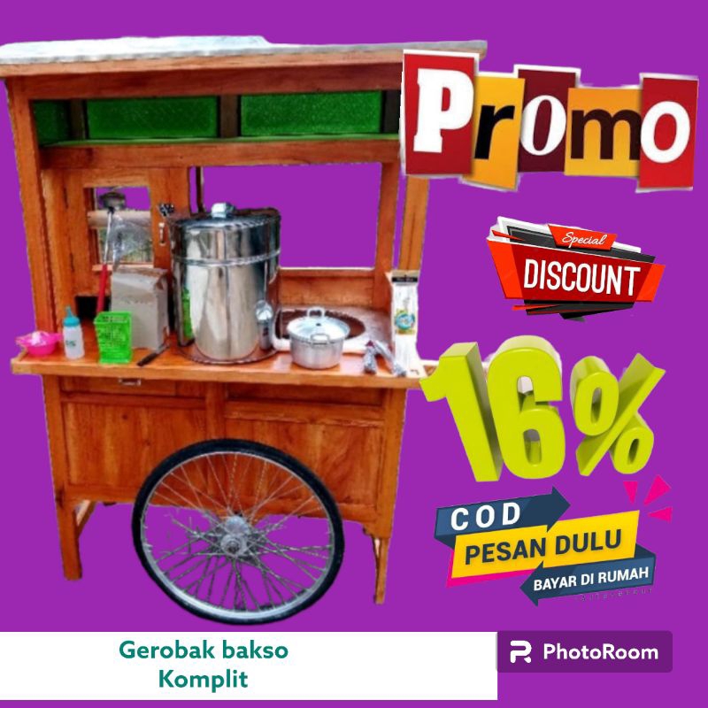Jual gerobak bakso komplit roda becak free ongkir | Shopee Indonesia