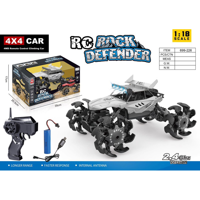 Jual 4WD MOBIL REMOT CONTROL RC ROCK DEFENDER SILVER BAN MEKAR MOBIL RC ...