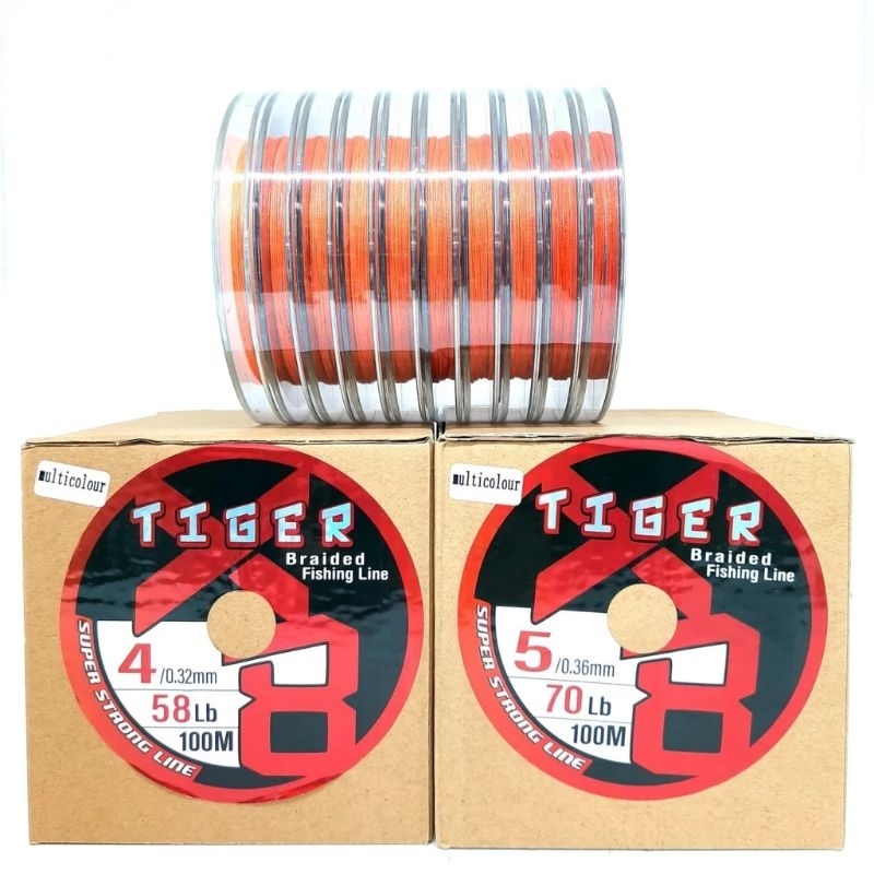 Jual Senar Pancing Benang PE TIGER BRAID PE 0.8-6 X8 100M CONNECTING ...