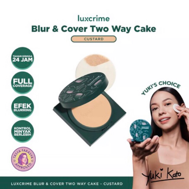 Jual Luxcrime Two Way Cake blur & cover - Custard Fullsize | Shopee ...