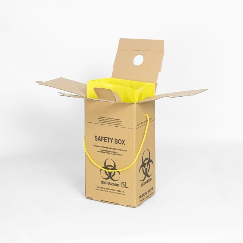 Jual SAFETY BOX 5 Liter Sampah Medis/Safetybox/Alkes/BioHazard/Kardus ...