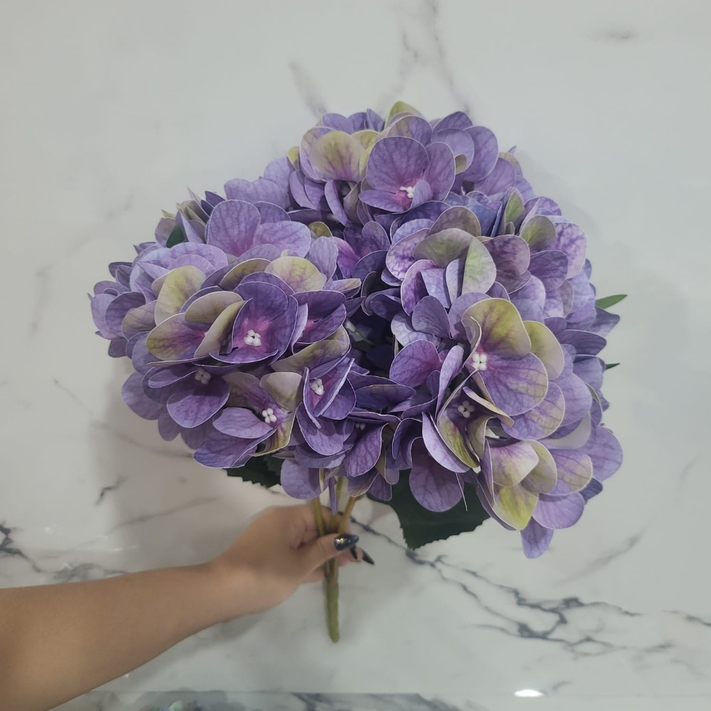 Jual BUNGA HORTENSIA / HYDRANGEA LATEX PREMIUM 5 CABANG ARTIFICIAL ...