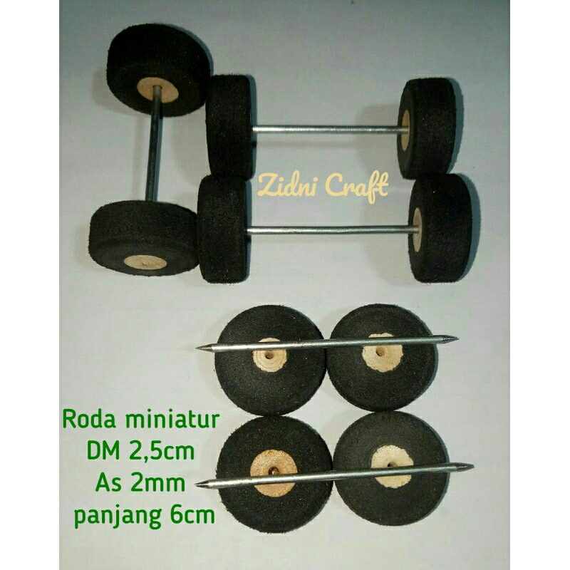 Jual Roda Miniatur (DM 2,5cm)Satu Set 4 Roda 2 Batang As | Shopee Indonesia