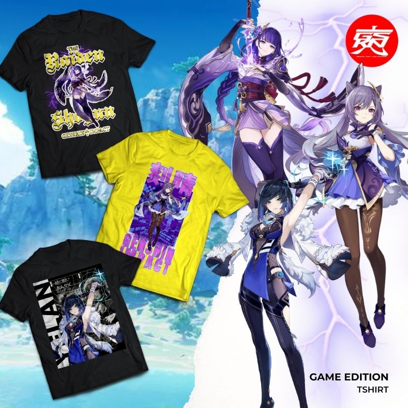 Jual Kaos Genshin Impact RAIDEN T-Shirt (Gaskin Game Series) | Shopee ...