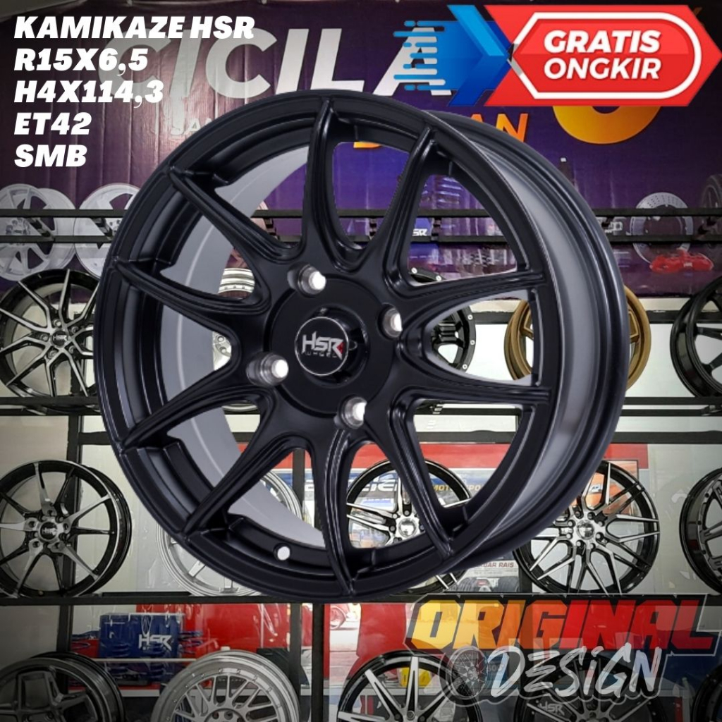 Jual Velg Mobil Ring 15 HSR KAMIKAZE R15 Lebar 6,5 Lobang 4 PCD 114,3 ...