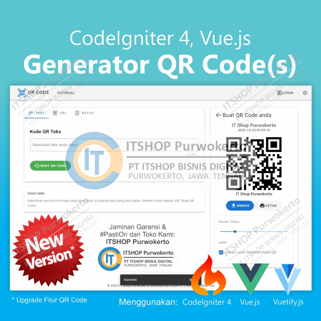 Jual Source Code Aplikasi Web QR Code Generator Sederhana CodeIgniter 4 ...