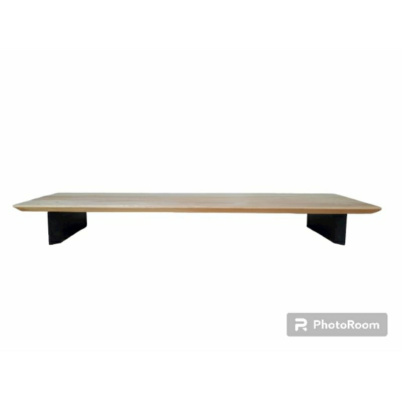 Jual Meja Monitor Top Table Natural KAKI HITAM, Desk Monitor, Stand ...