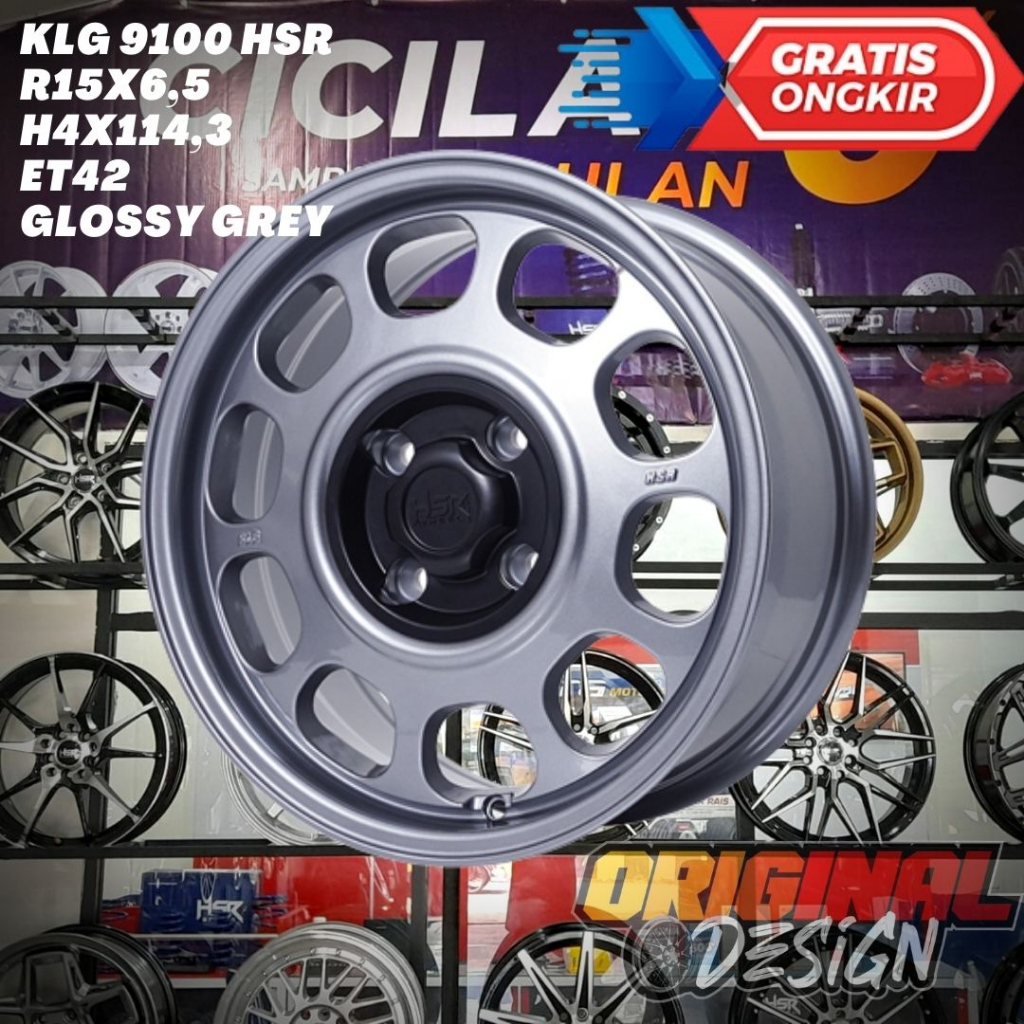 Jual Velg Mobil Racing Ring 15 HSR KLG R15 GREY Lobang 4 Lebar 6,5 ET42 GREY | Shopee Indonesia