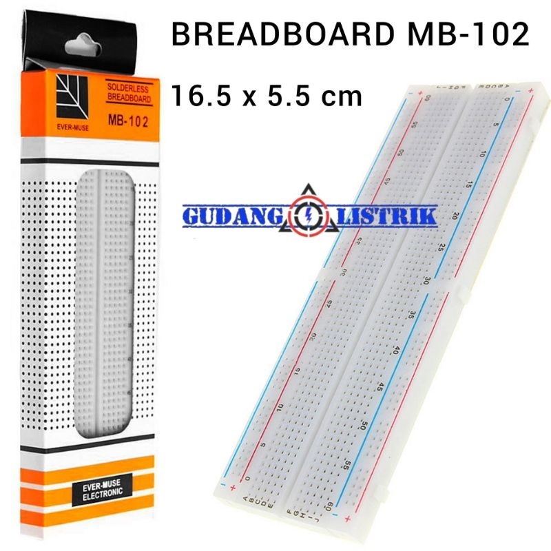 Jual MB-102 Breadboard MB102 830 Point Solderless PCB Project Board Arduino Dan Sirkuit | Shopee ...
