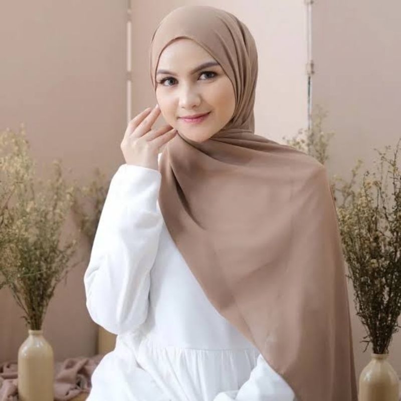 Jual Pashmina CERUTI POLOS / Pasmina Ceruty Babydoll 175x75 cm | Shopee Indonesia