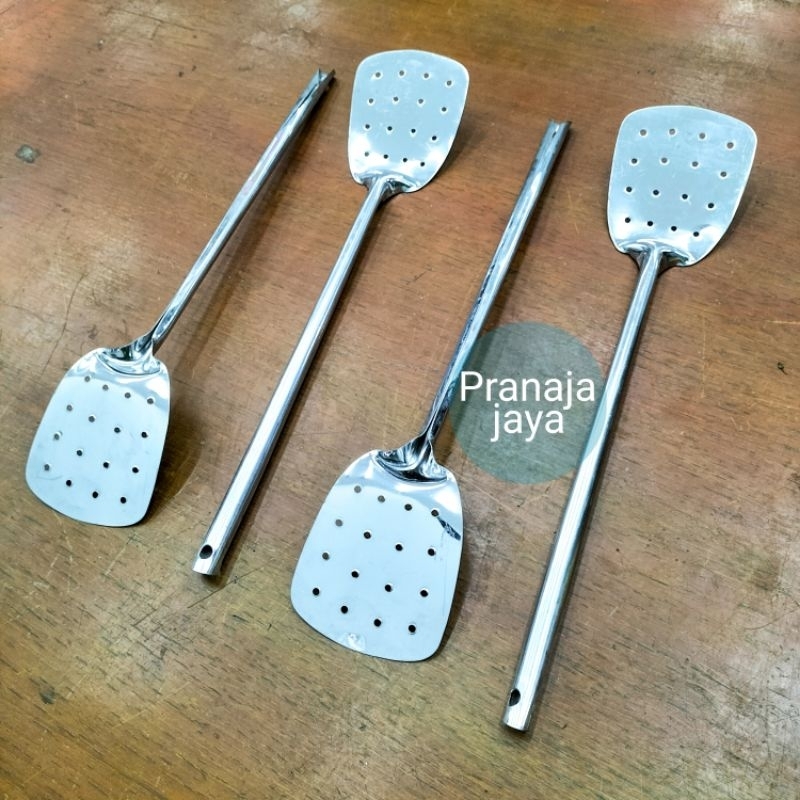Jual Spatula Full Stainless Sutil Sotil Sodet Lubang Tebal | Shopee ...