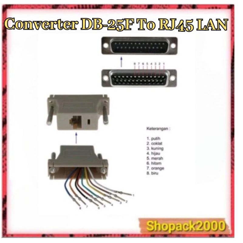 Jual Connctor Parallel DB25 Male To RJ45 Female | Shopee Indonesia