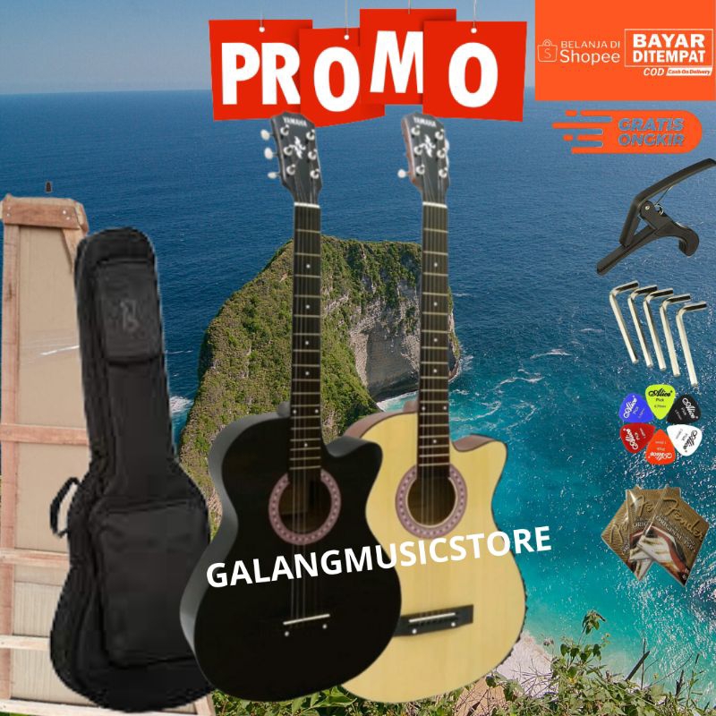 Jual [PAKET LENGKAP] GITAR AKUSTIK ELEKTRIK YAMAHA TANAM BESI GRATIS ...