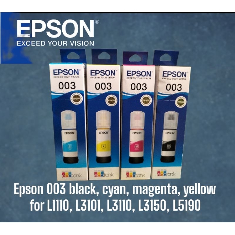 Jual 1 SET TINTA EPSON 003 INK PREMIUM ORIGINAL FOR L3110 L3150 L3156 ...