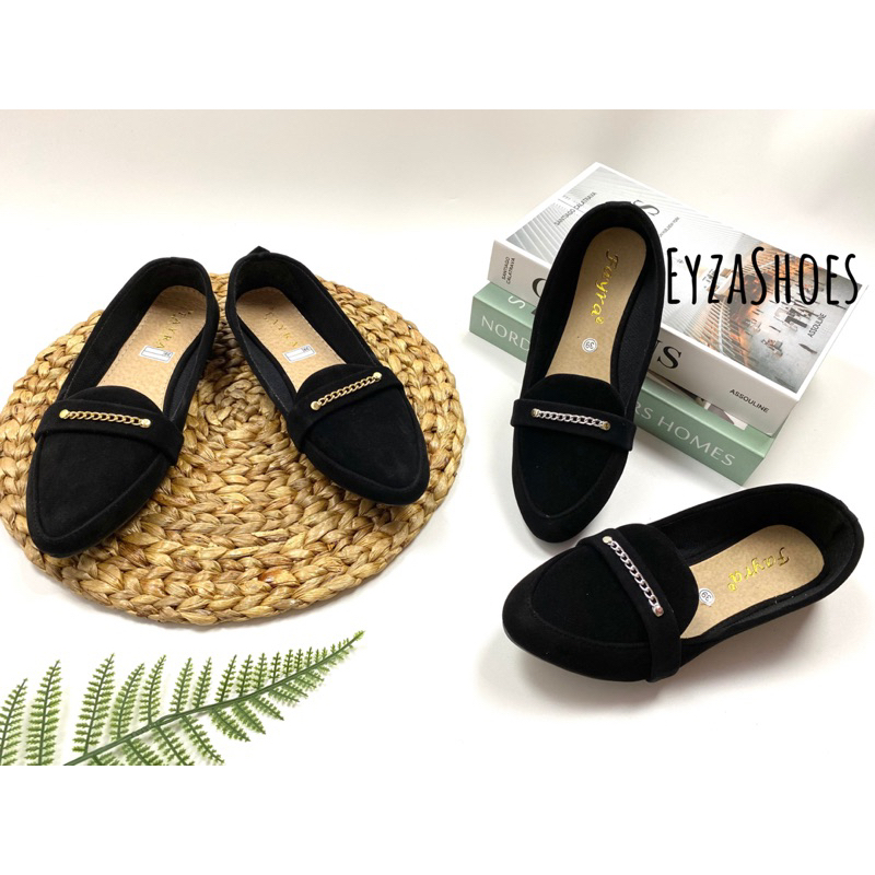 Jual Sepatu Balet Wanita Terbaru Model Rantai Kecil Silver Flatshoes ...