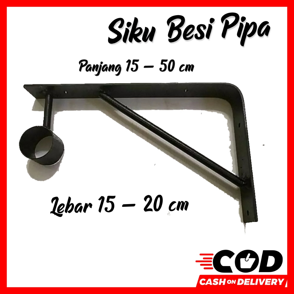 Jual Siku Besi Pipa Bracket Penopang Rak Kayu Termurah | Bracket Besi ...