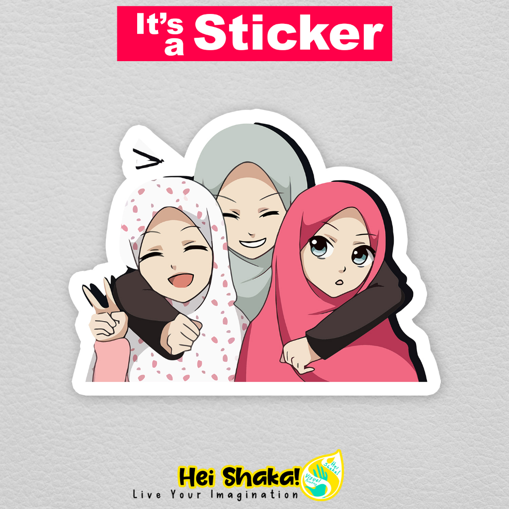 Jual Heishaka Stiker Ukhti Sticker Cewek Wanita Muslimah Hijrah Vinyl ...