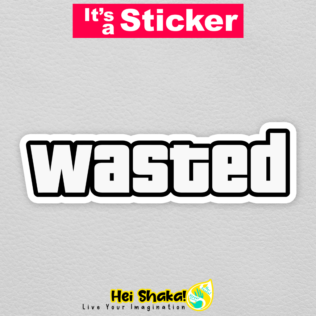 Jual Heishaka Stiker WASTED GTA San Andreas Series Grand Theft Auto ...