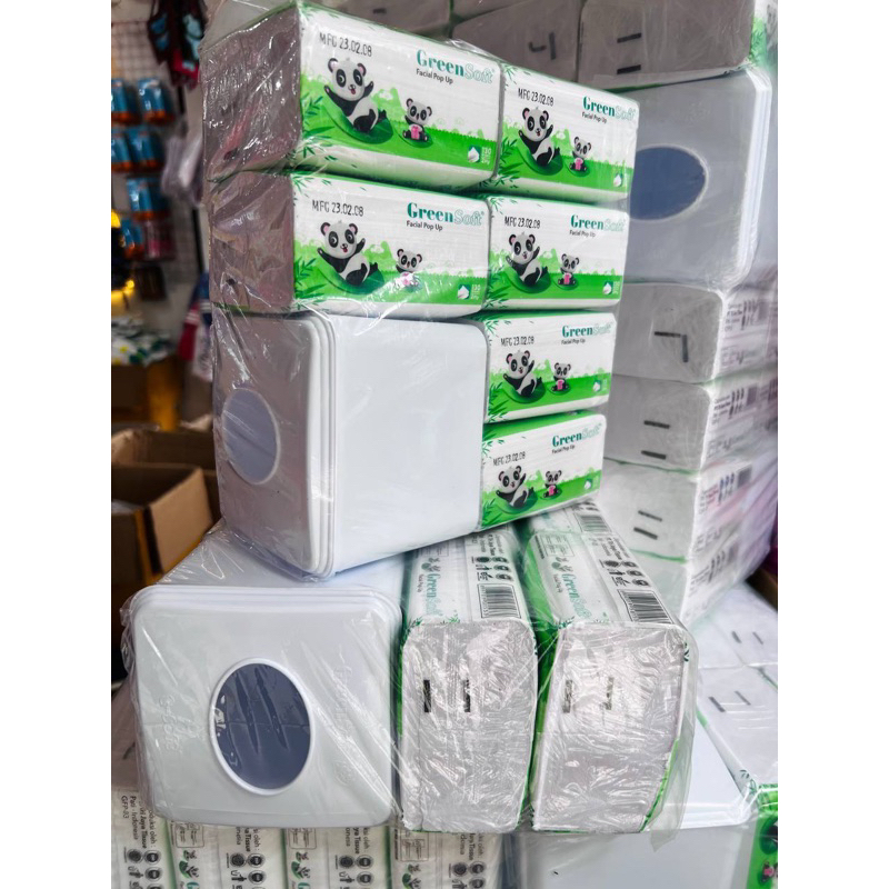 Jual Paket Tisu Green Soft 1 set isi 6 pack (130 sheet) + Free 1 kotak ...