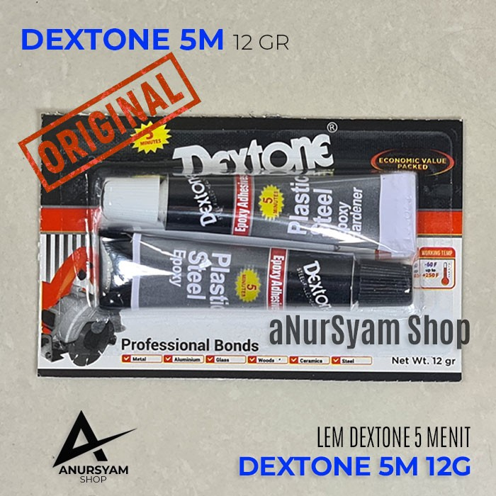 Jual Lem DEXTONE Steel 5M 12Gr Lem Besi Kaca Aluminium Keramik Kayu ...