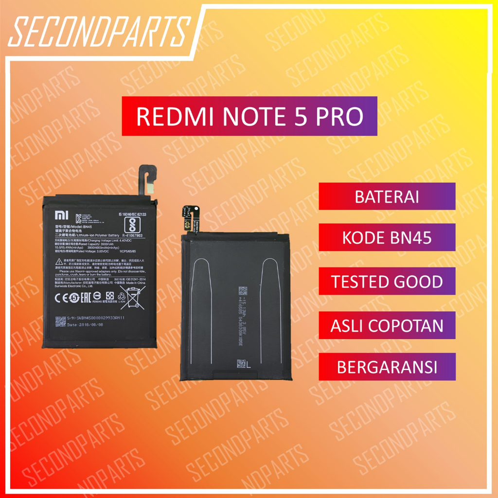 Jual BATERAI BATRE BATTERY BATREI BN45 REDMI NOTE 5 / 5 PRO ORIGINAL ...