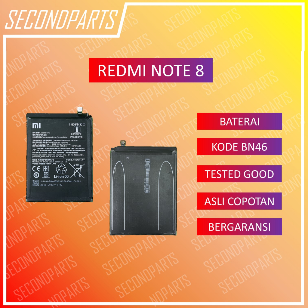 Jual BATERAI BATRE BATTERY BN46 REDMI NOTE 8 / REDMI 7 ORIGINAL COPOTAN ...