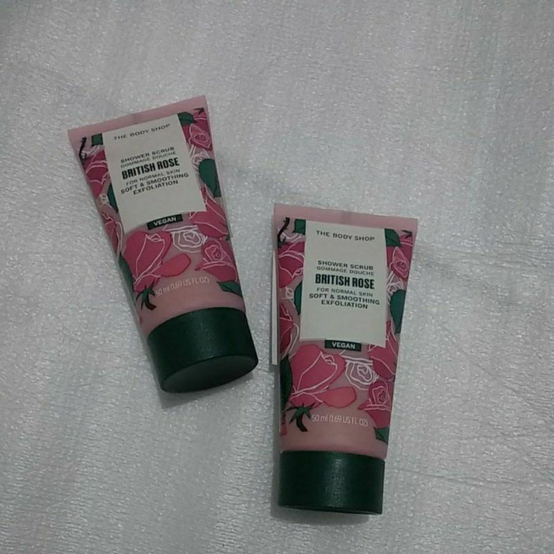 Jual shower scrub British rose the body shop | Shopee Indonesia