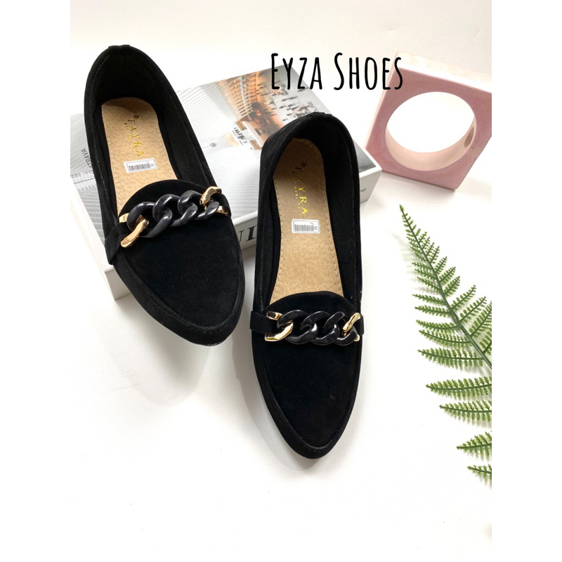 Jual Sepatu balet wanita terbaru flatshoes simple elegan variasi rantai ...