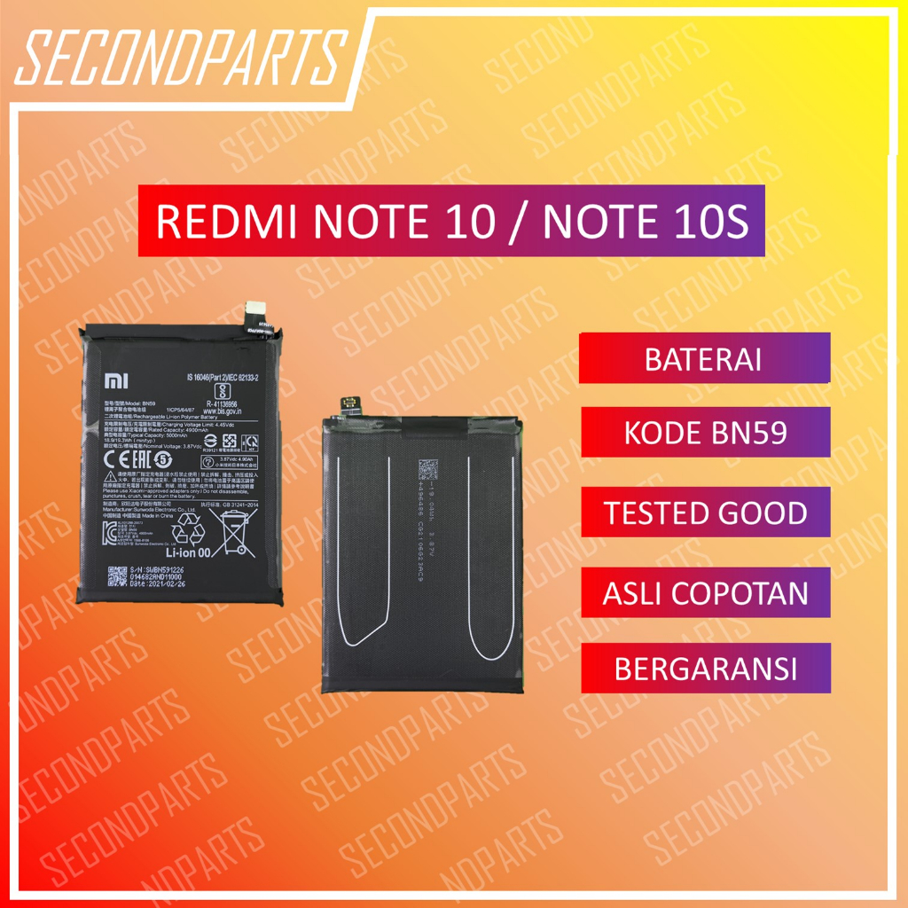 Jual BATERAI BATRE BATTERY BN59 REDMI NOTE 10 / NOTE 10S COPOTAN ...