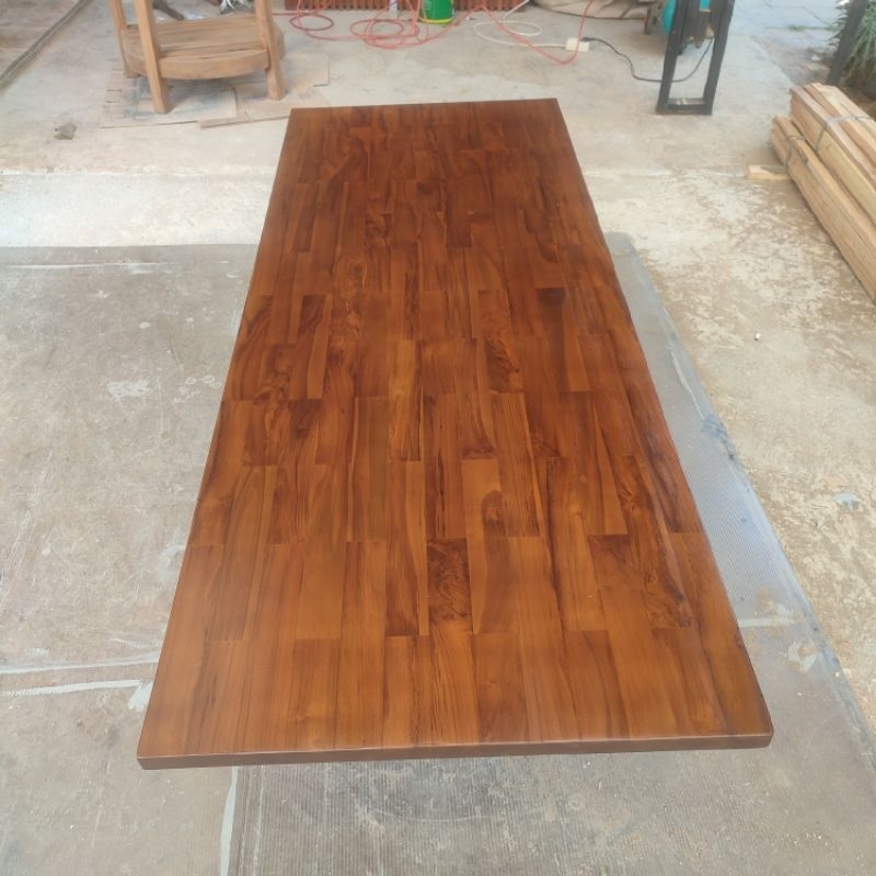 Jual Papan jati laminasi 160×60×2 daun meja laminasi kayu jati tpk perhutani | Shopee Indonesia